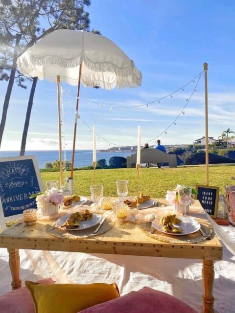 Anniversary Pop-Up Picnic Setup in LA, OC | Picnic Makers