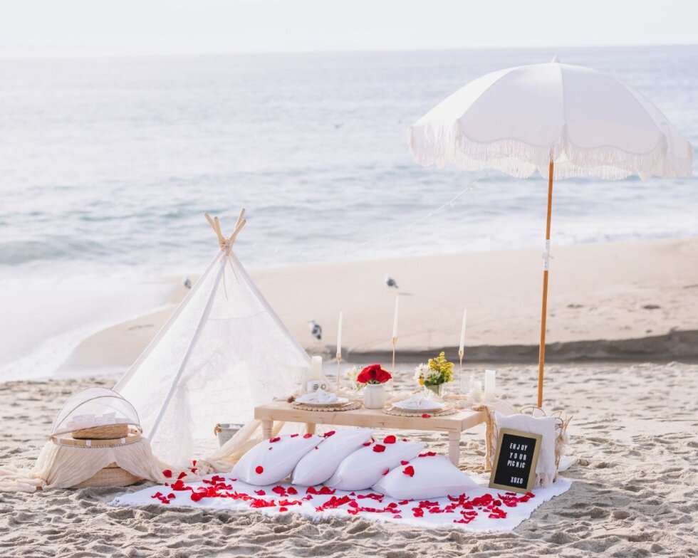 Luxury Picnic Proposal Set up in LA, OC | Picnic Makers